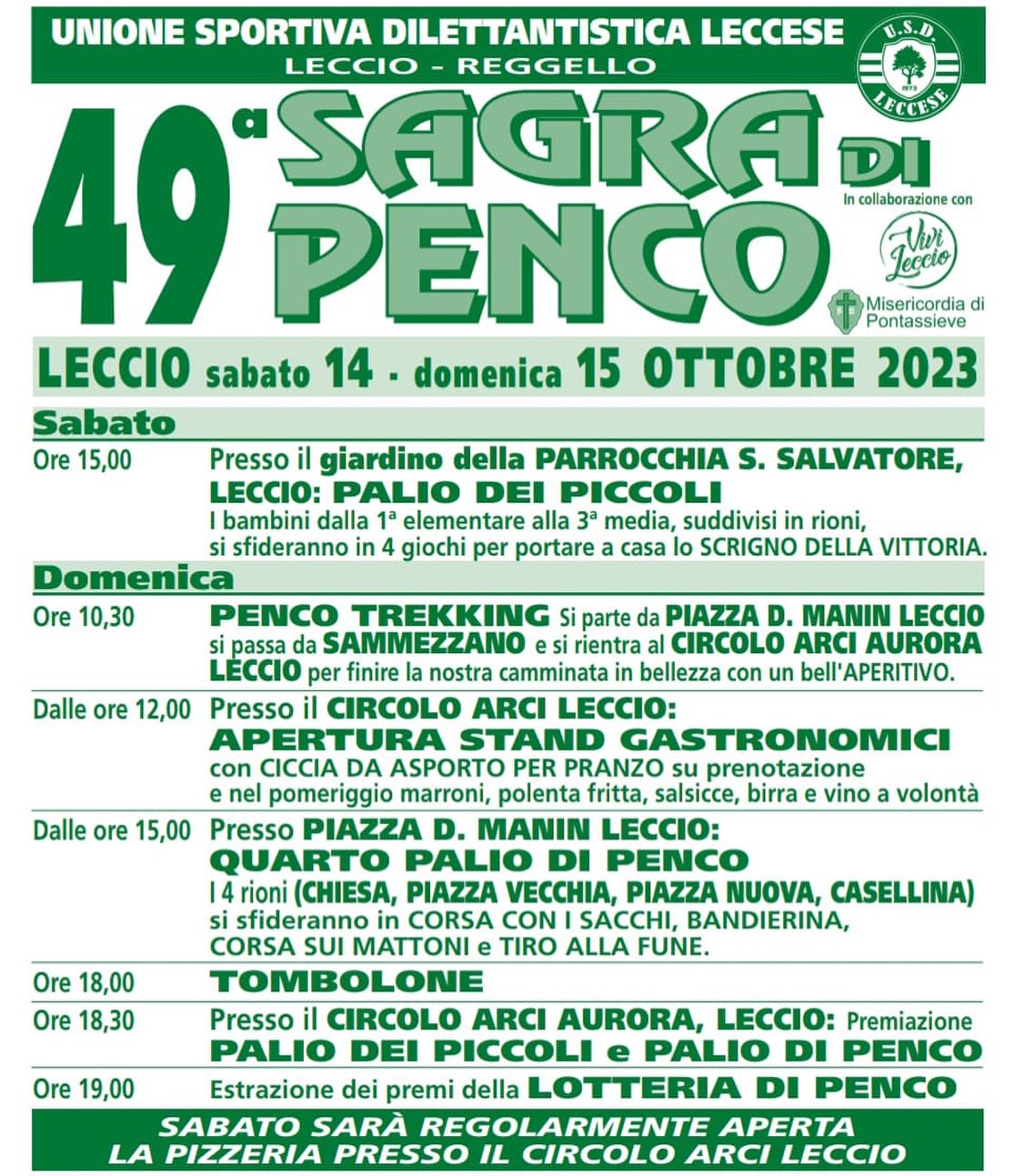 Sagra di Penco a Leccio, Reggello