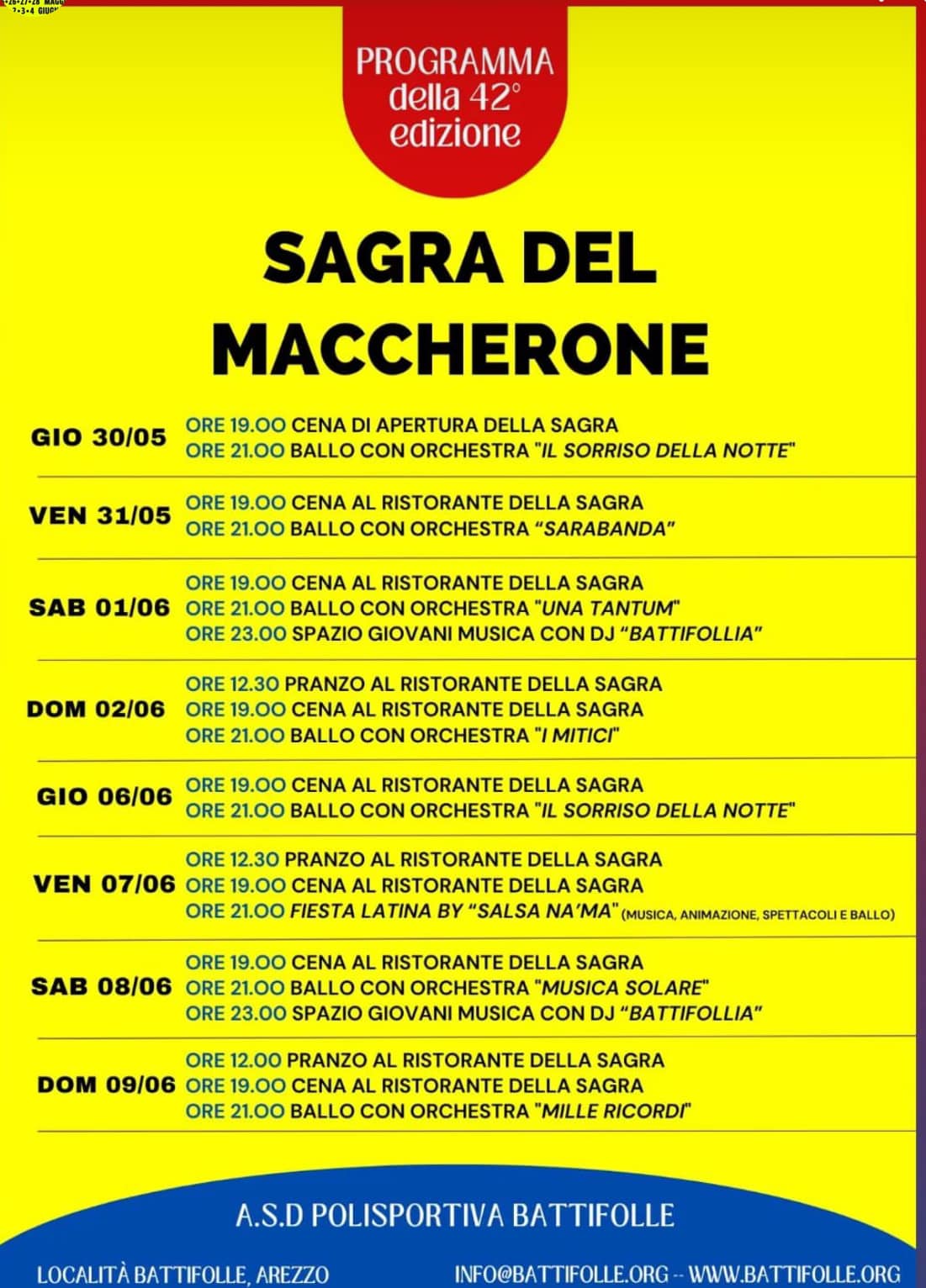 Sagra del Maccherone a Battifolle, Arezzo