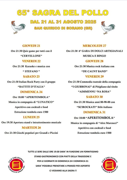 Sagra del Pollo a San Quirico, Sorano